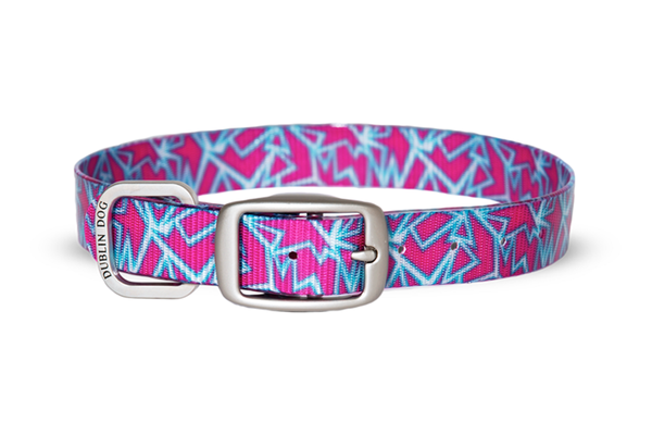 Dublin Dog KOA Shattered Pink Waterproof No-Stink Dog Collar ...