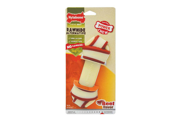 Nylabone Dura Chew Knot Beef Rawhide Alternative Dog Bone ...